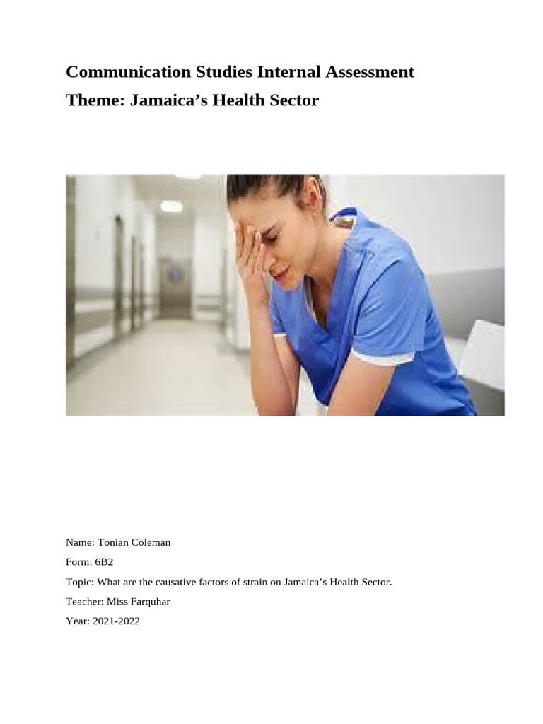 Tonian Coleman Internal Assessment | PDF | Jamaica | Hospital