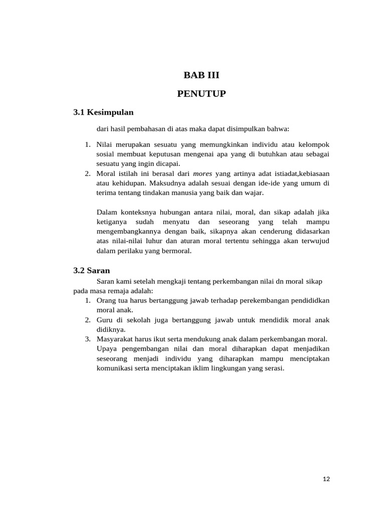 Bab III Penutup | PDF