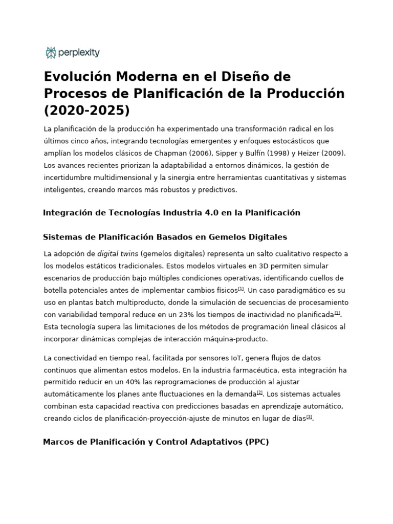 Evolución Moderna en El Diseño de Procesos de Plan | PDF ...