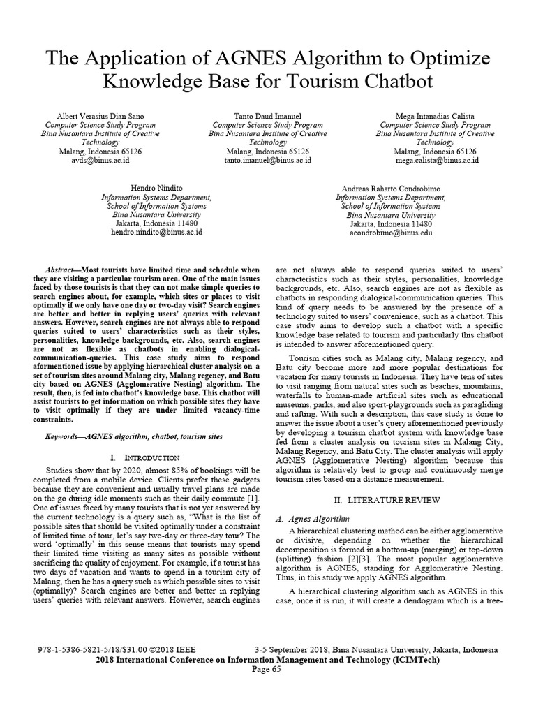 The Application of AGNES Algorithm To Optimize Knowledge Base For ...