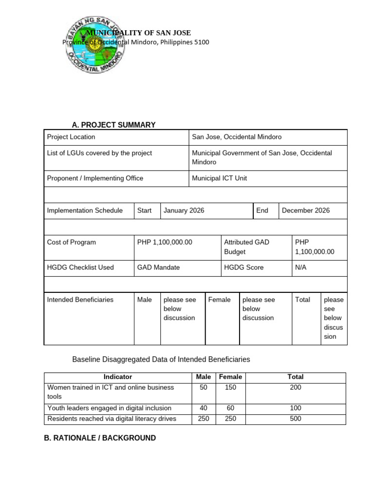 Sample GAD Proposal COOPEx LeaDEIng The Way | PDF | Information And ...
