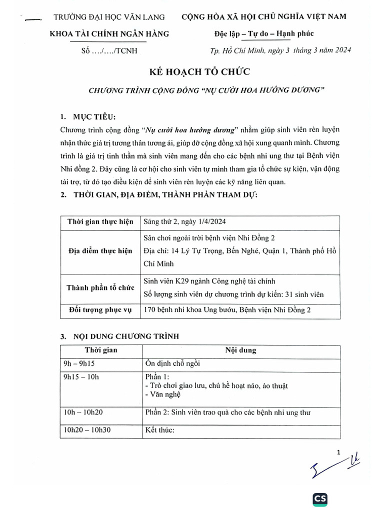 KH T CH C CTCĐ N CƯ I HOA HƯ NG DƯƠNG | PDF