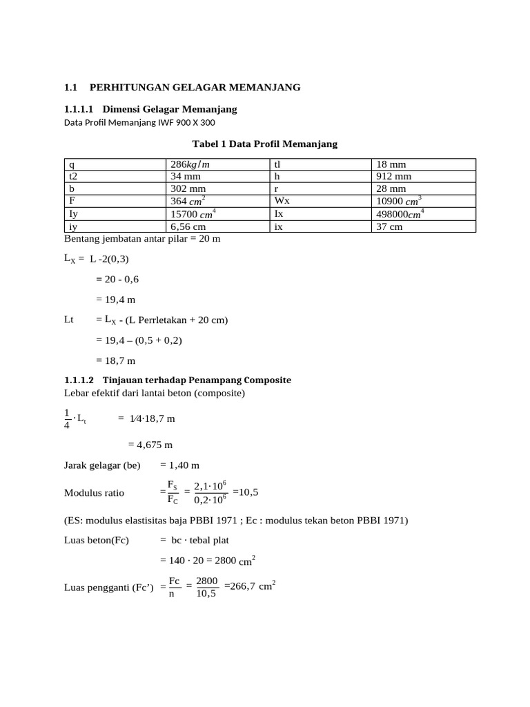 PERHITUNGAN GELAGAR MEMANJANG (ALDO) | PDF