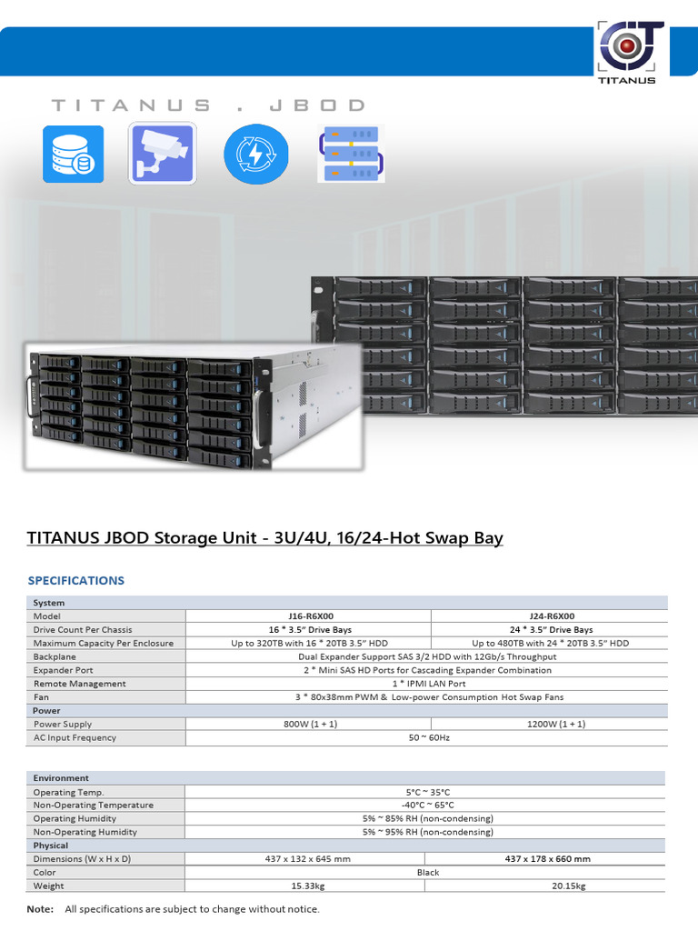 TITANUS JBOD 16 - 24bay System | PDF