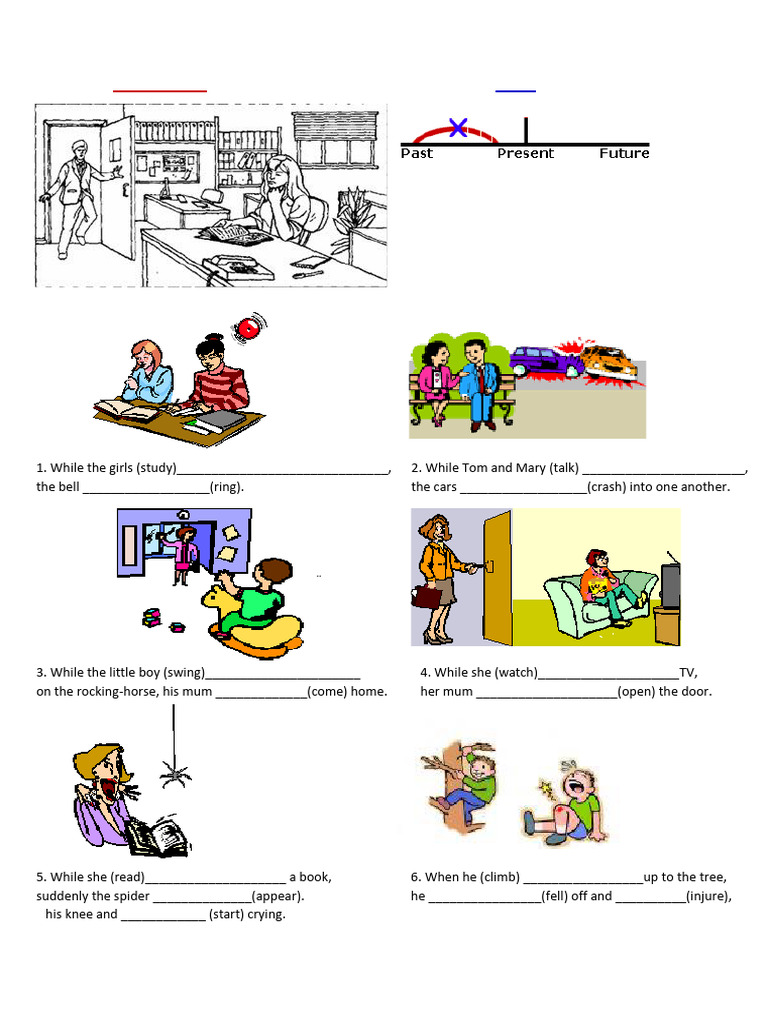 Past Interrupted Actions Examples | PDF