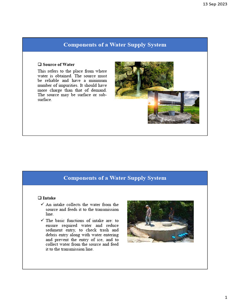 Components of A Water Supply System | PDF | Water Supply Network | Water