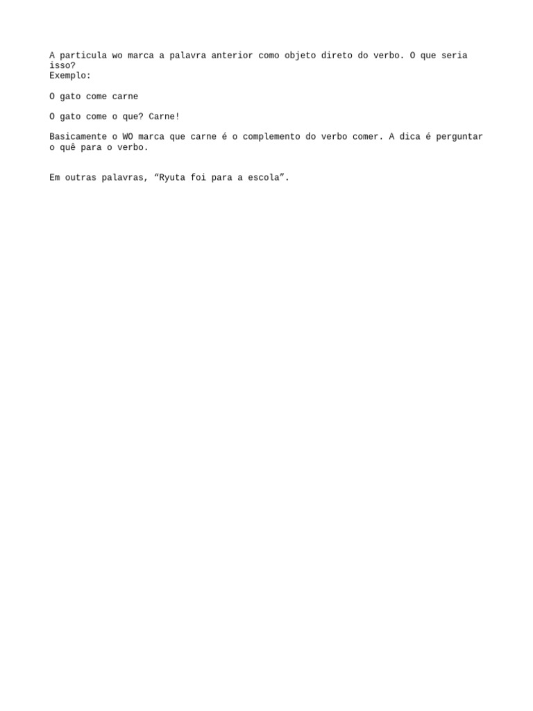 Uso da Partícula Wo em Verbos | PDF