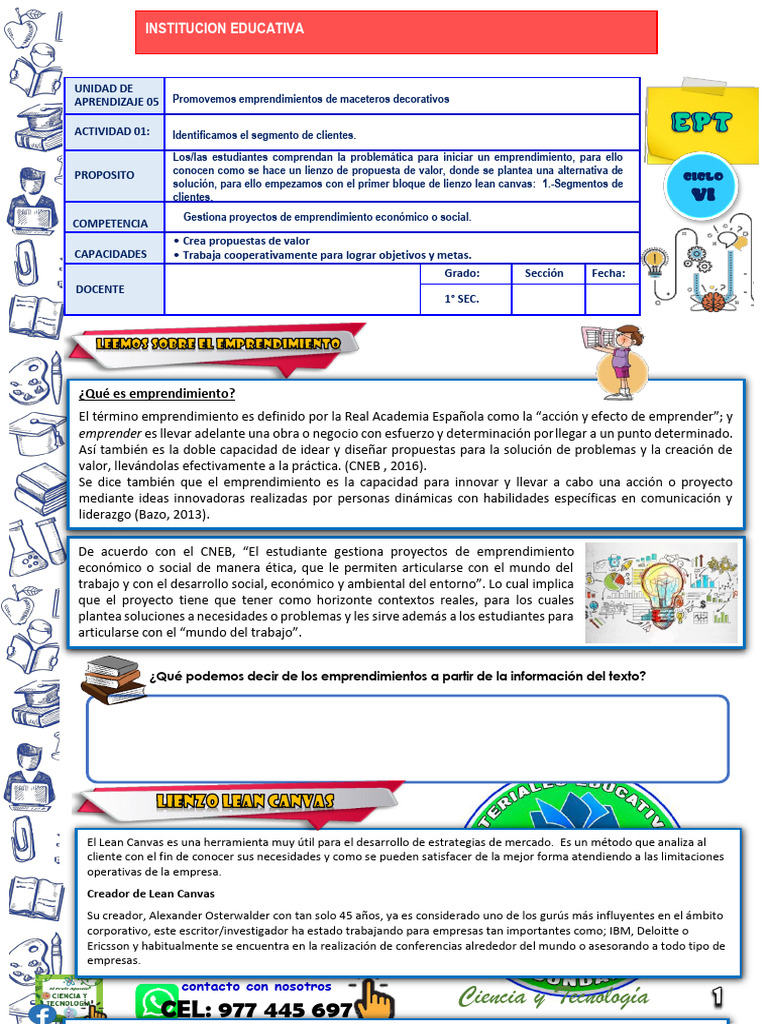 1°y2° EPT - FICHA ACTV 01.UNIDAD 05 | PDF | Business