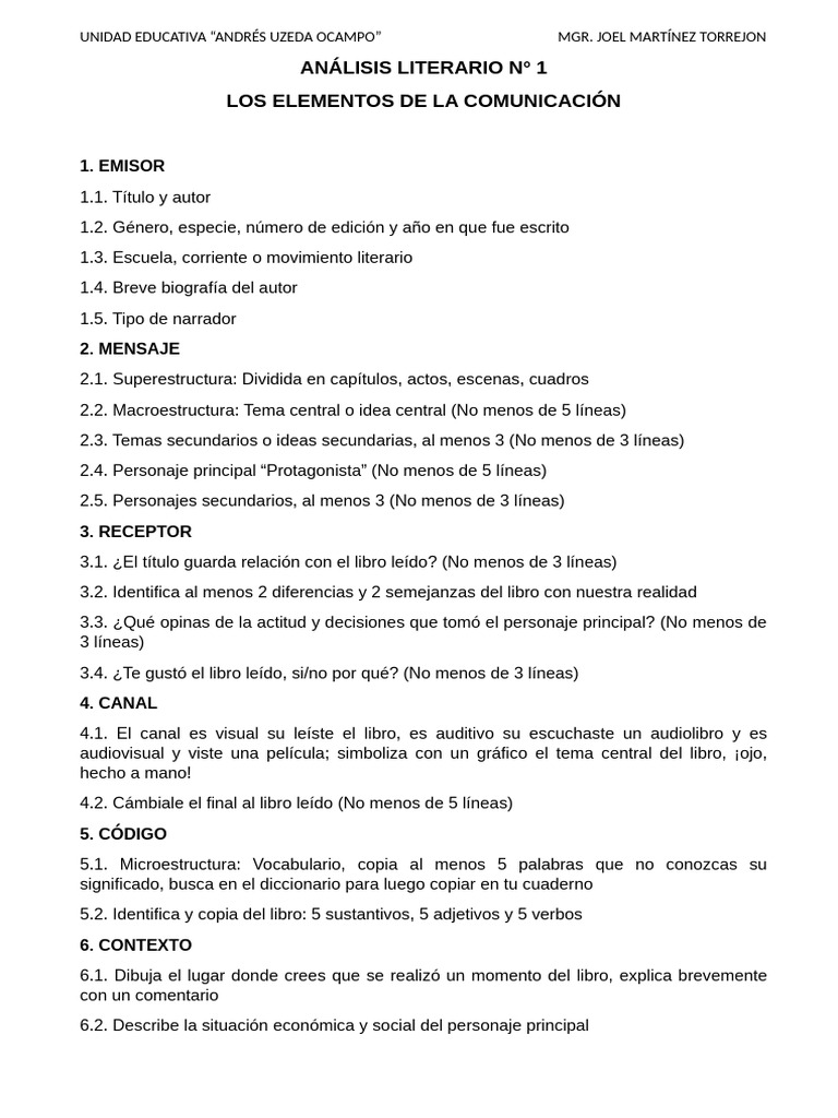 Análisis Literarios | PDF