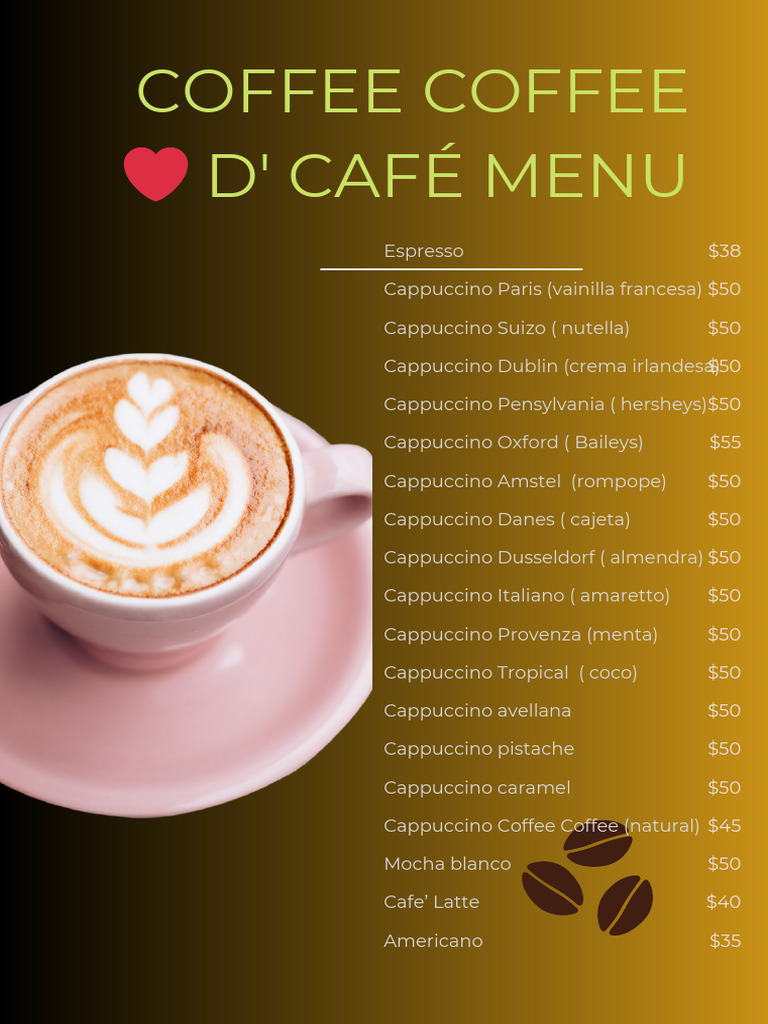 Black Coffee Menu A4 - 20250215 - 102414 - 0000 | PDF | Chocolate | Pancho