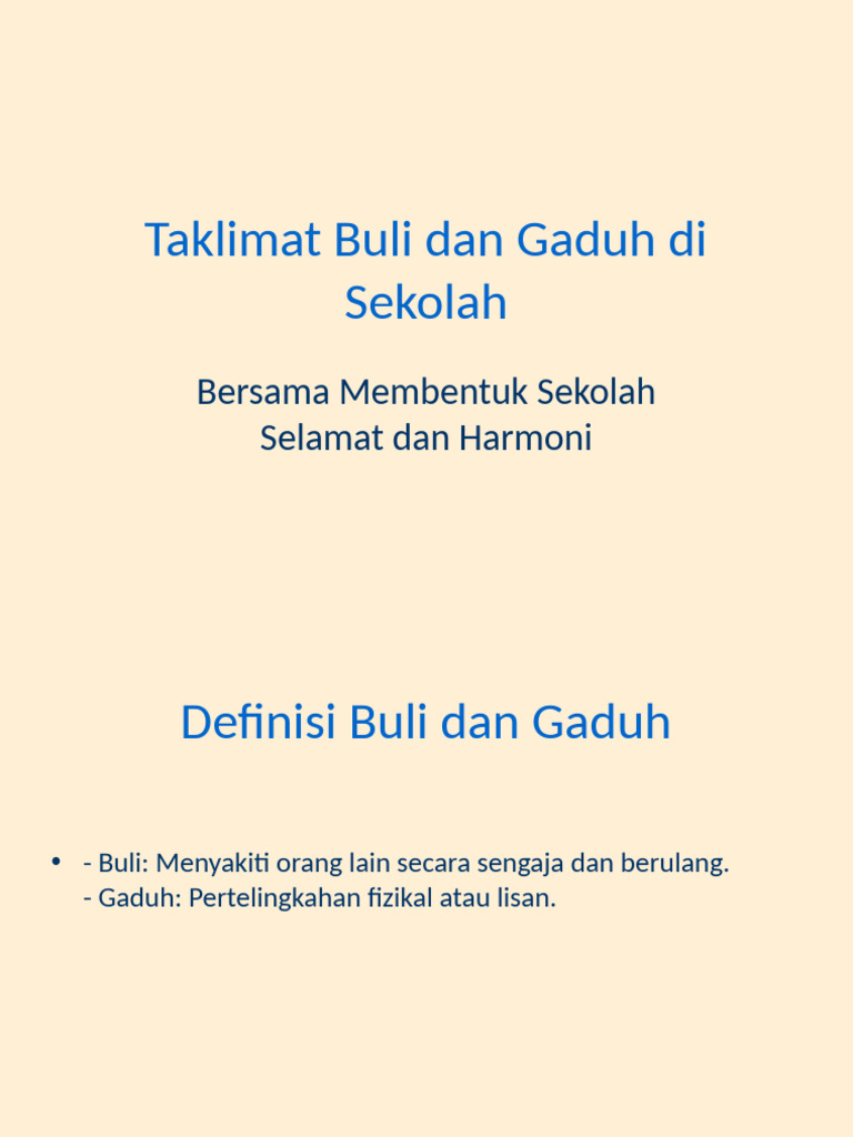 Taklimat Buli Gaduh Ceria | PDF