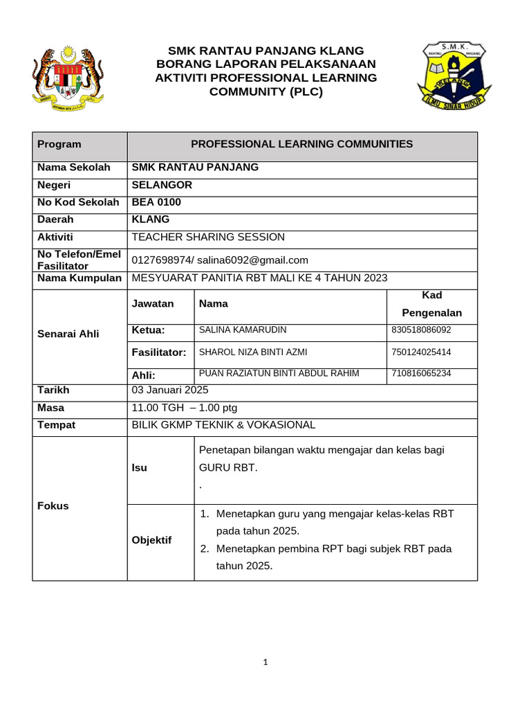 Laporan PLC Tahun 2025 | PDF