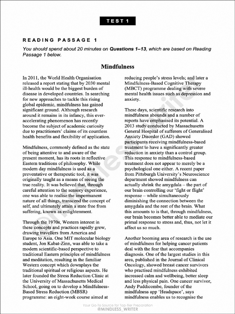 Premium Reading Test 1 | PDF