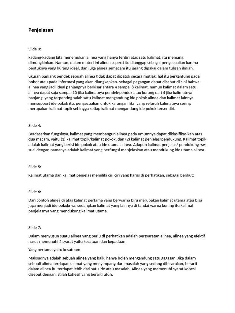 Penjelasan PPT Bahasa | PDF