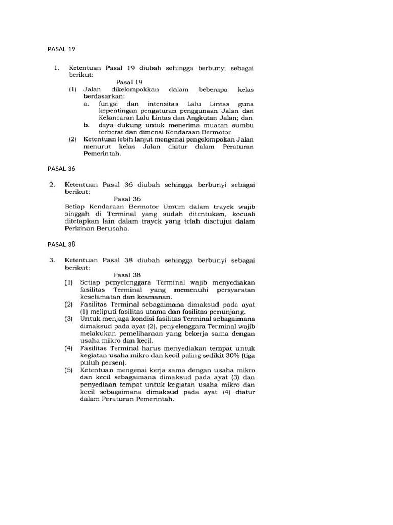 Rangkuman Perubahan UU22.2009 LLAJ Karena UU6.2023 Cipta Kerja | PDF