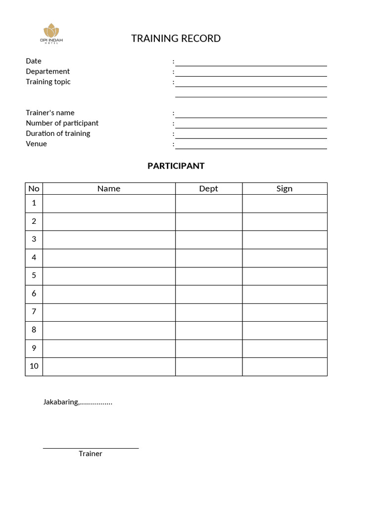 Training Record | PDF