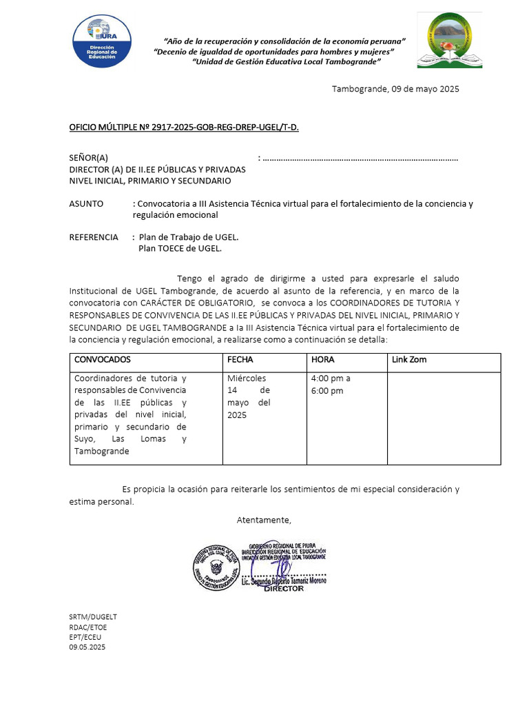 OFICIO III Asistencia Técnica CGB | PDF