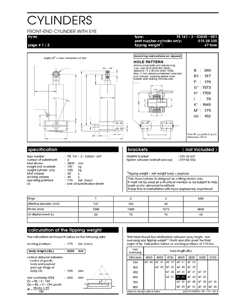 Hyva_Cylinders_Front end cylinder with eye | PDF
