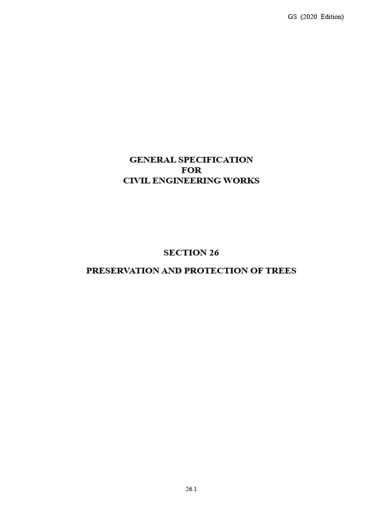 CEDD GS - Section 26 - Preservation and Protection of Trees | PDF ...
