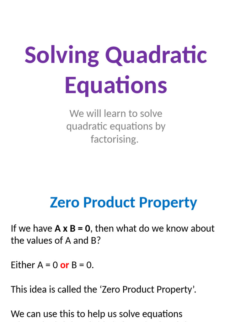 Quadratic Equations by Factorising | PDF | Factorization | Mathematics