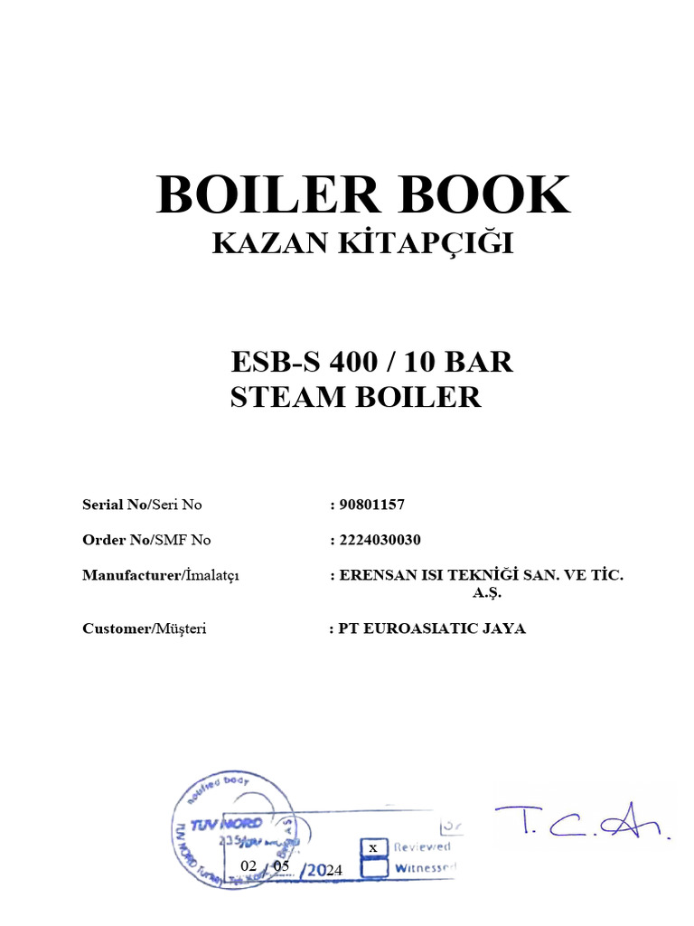 Esb-S 400 10 Bar Boiler Book 90801157 PDF | PDF