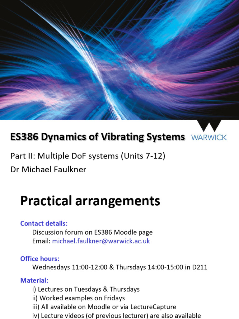 ES386 Unit 07 Slides MFF Released | PDF | Eigenvalues And Eigenvectors | Normal Mode