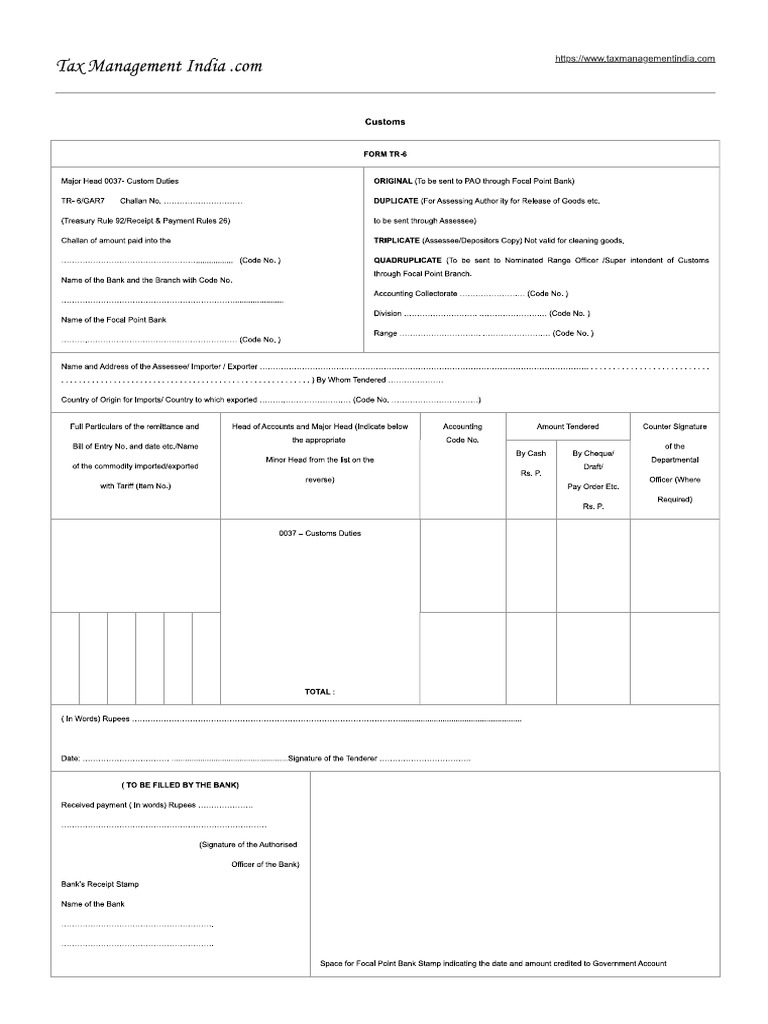 TR-6 Challan (1) | PDF