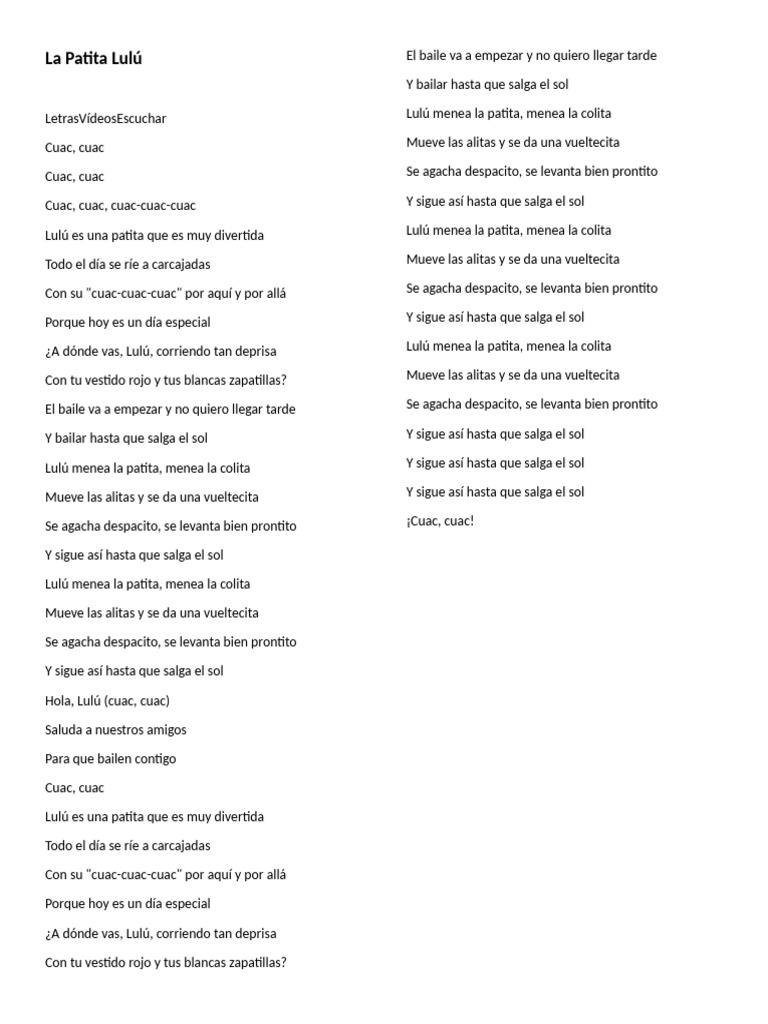 La Patita Lulú | PDF