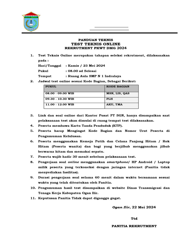 Pengumuman Kelulusan Seleksi Administrasi | PDF
