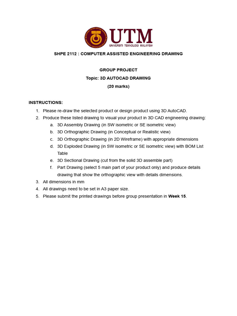 Group Project 3D Autocad | PDF