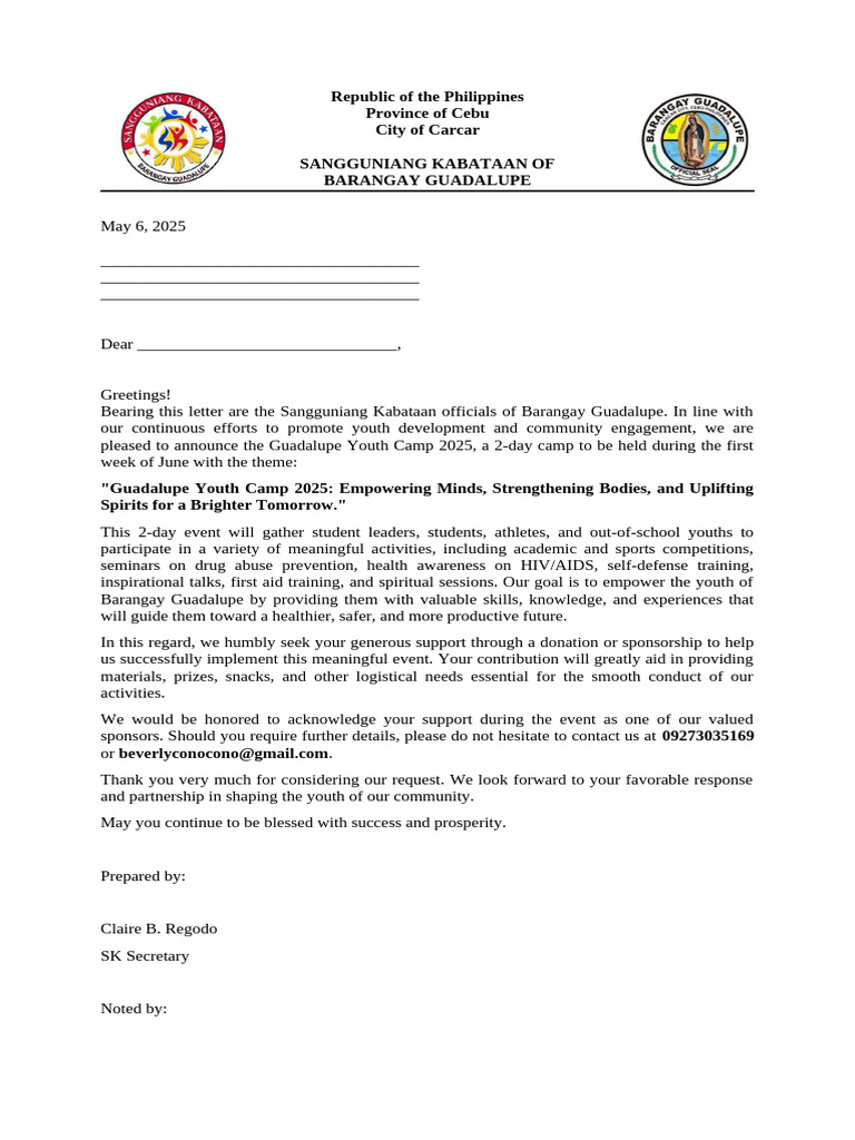 Solicitation Letter | PDF