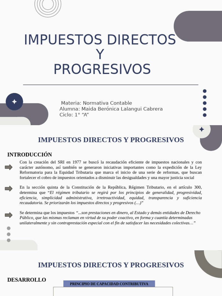 Dispositivas Normativa Contable | PDF | Impuestos | Impuesto progresivo