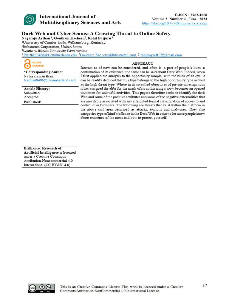 Dark Web and Cyber Scams: A Growing Threat To Online Safety | PDF ...