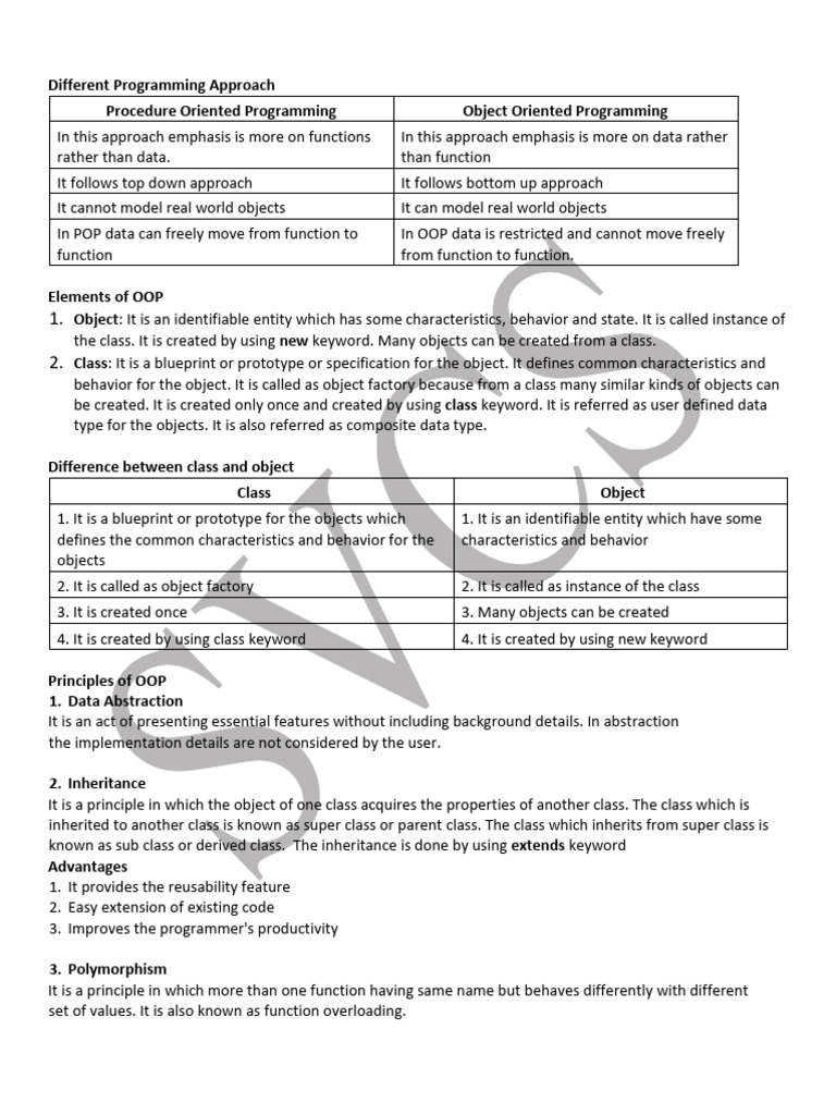 STD Ix Chapter 1 To 3 Notes | PDF | Class (Computer Programming ...