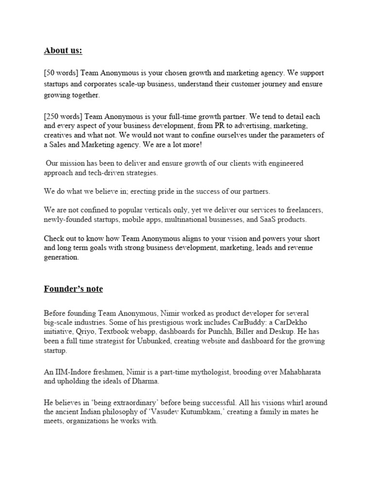 Team Anonymous | PDF