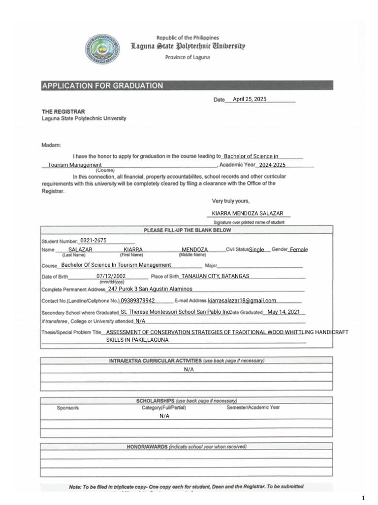 Graduation Documents | PDF