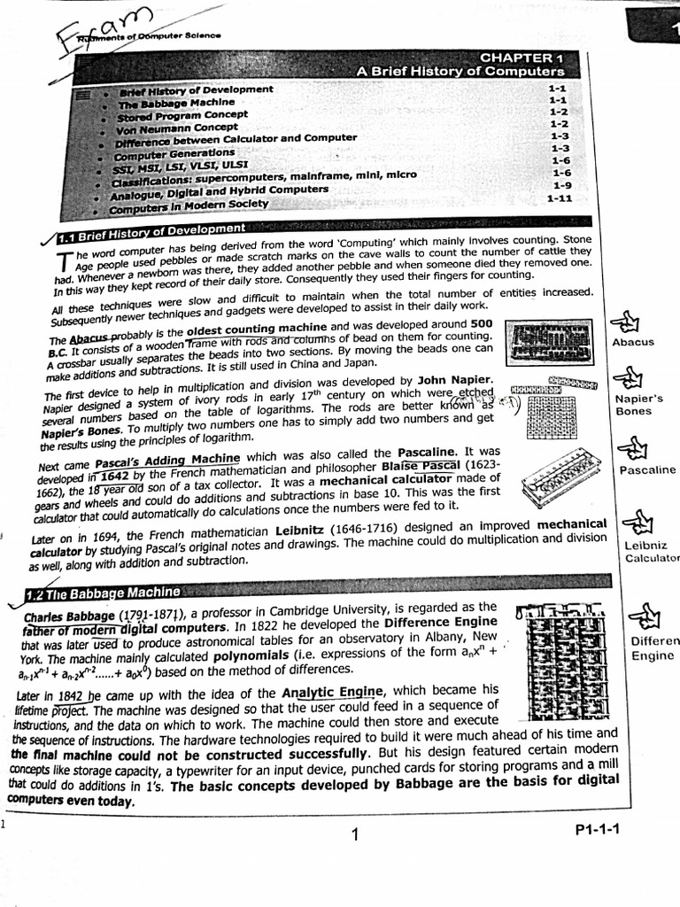 Brief History Of Computers Rudiments Of Computer Science Xi Pdf