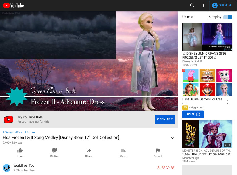 Elsa Frozen I & II Song Medley (Disney Store 17" Doll Collection ...