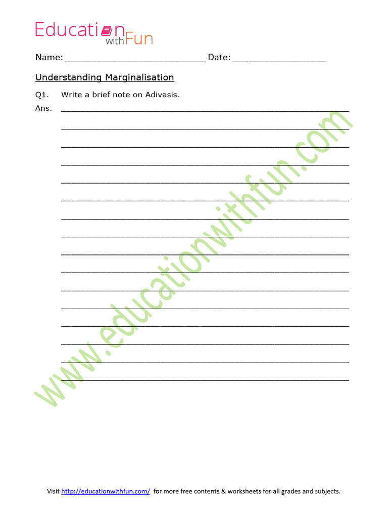 Understanding Marginalisation Worksheet 6 | PDF | Psychological ...