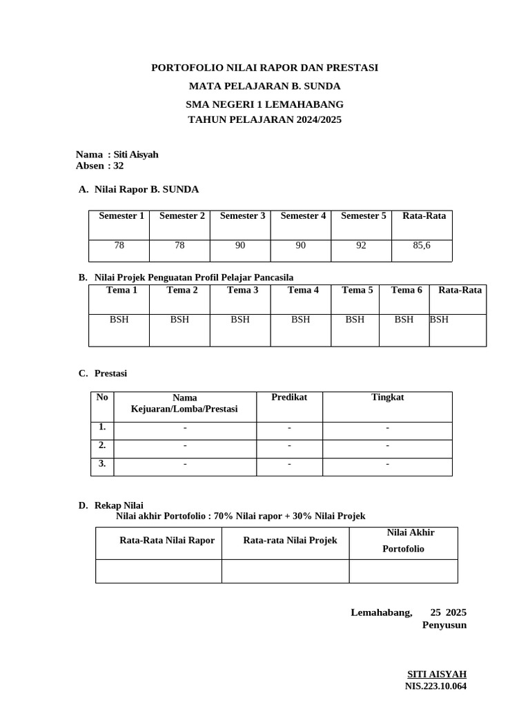Portofolio B. Sunda | PDF