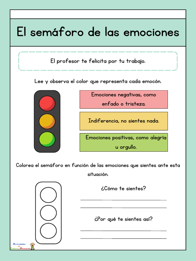 Semáforo de las Emociones para Colorear | PDF | Las emociones