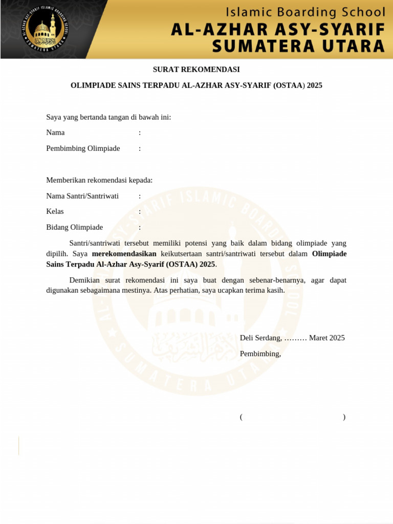 Rekomendasi OSTAA 2025 untuk Santri | PDF