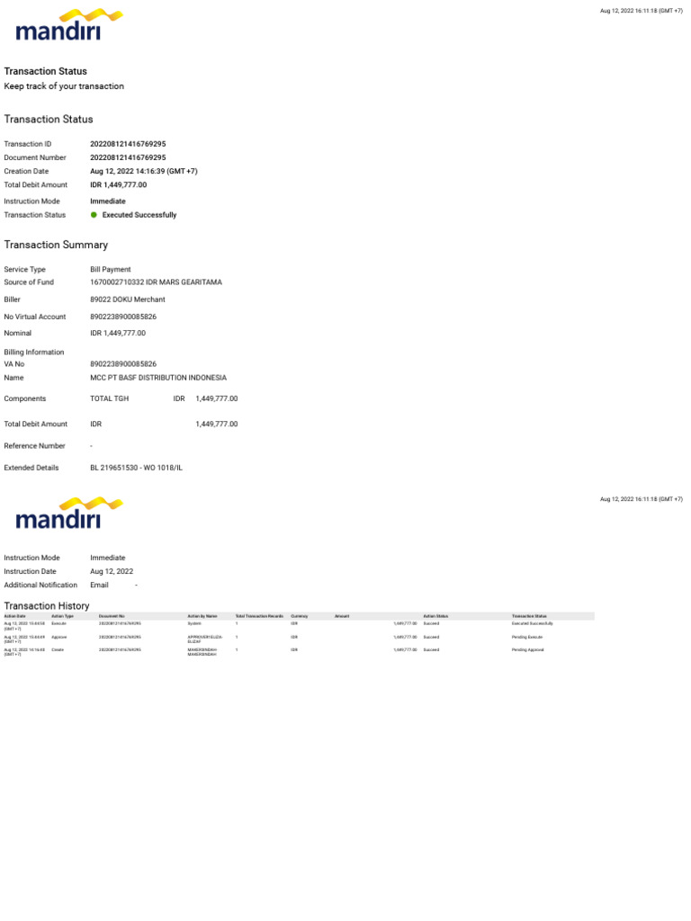 MCC PT Basf Distribution Indonesia | PDF