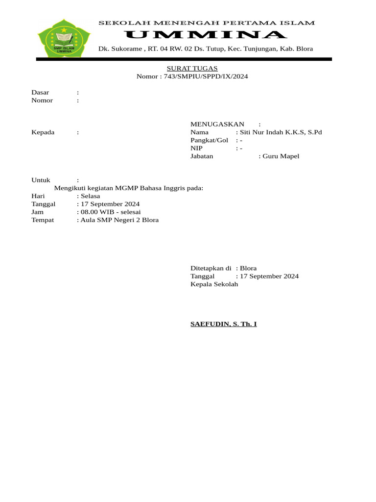 743 SPPD MGMP (Bu Indah) | PDF