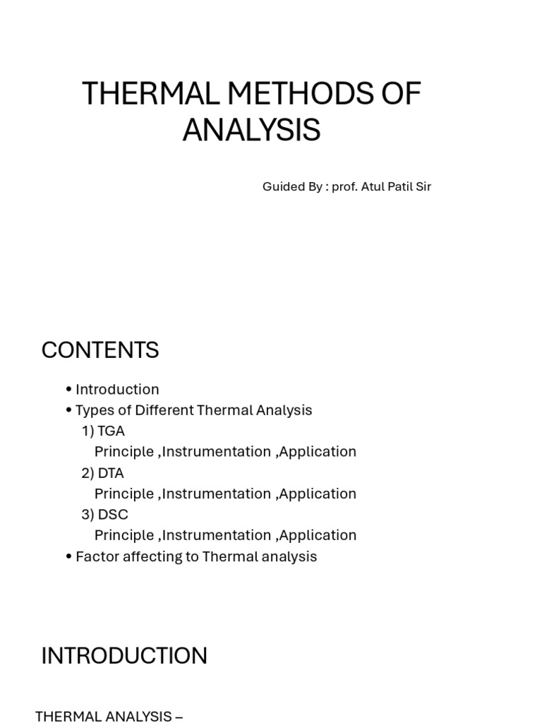 Thermal Method of Analysis | PDF | Differential Scanning Calorimetry | Thermogravimetric Analysis