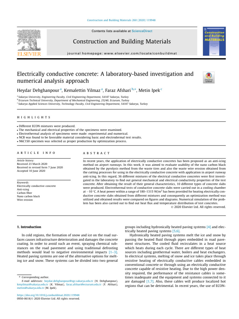 Electrically Conductive Concrete A Labor | PDF | Concrete | Snow