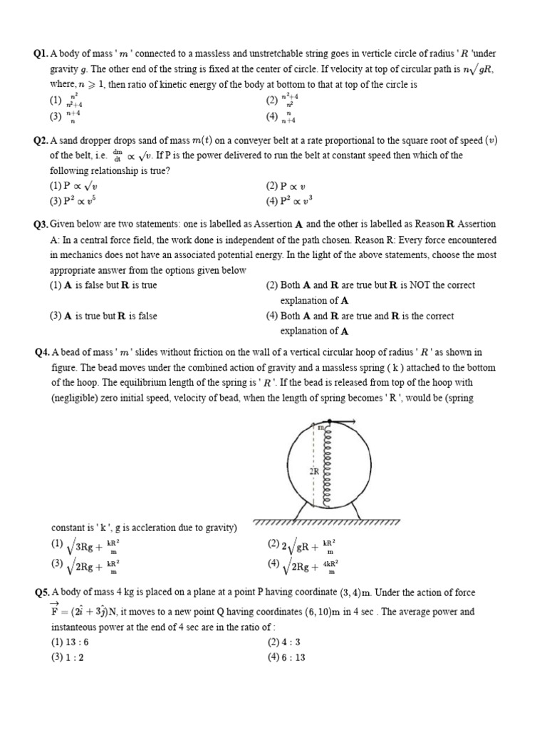 Kinetic Energy Ratio in Vertical Circular Motion | PDF | Photoelectric ...