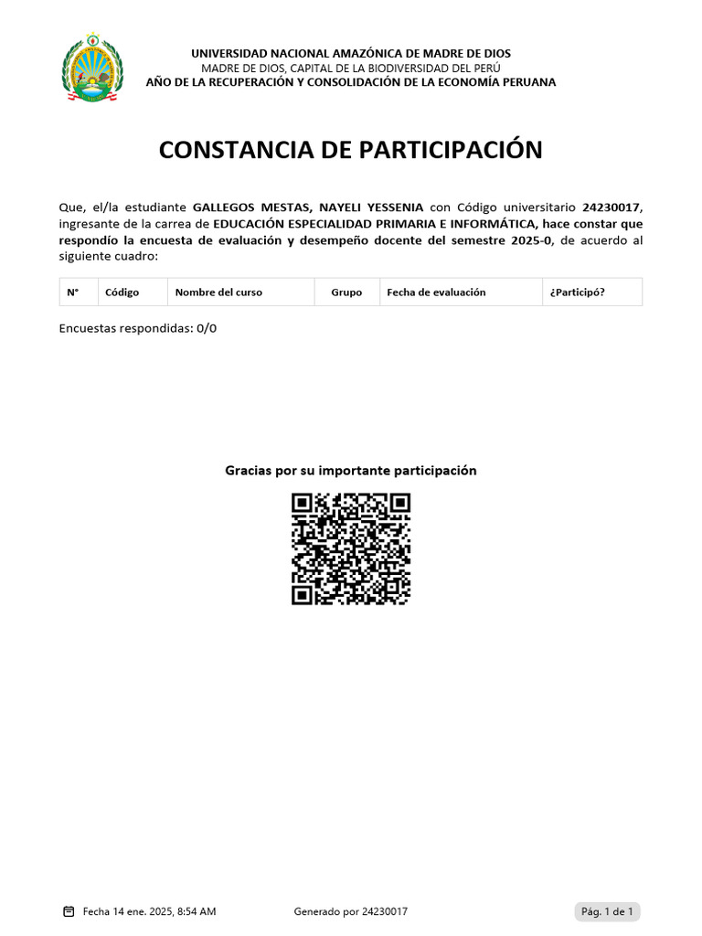 Constancia 24230017 - 2025-0 | PDF