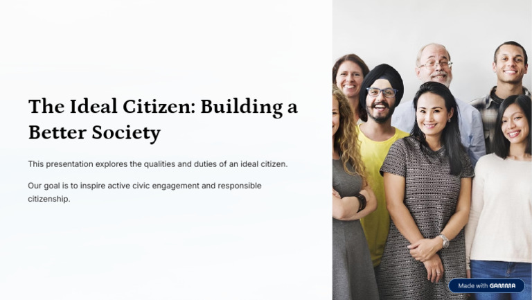 The Ideal Citizen Building A Better Society | PDF