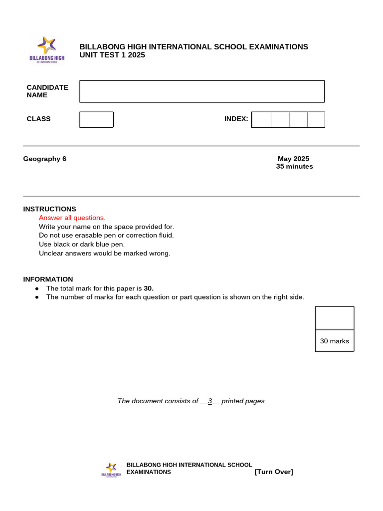 COVER PAGE - Assessment Paper - 2025 | PDF